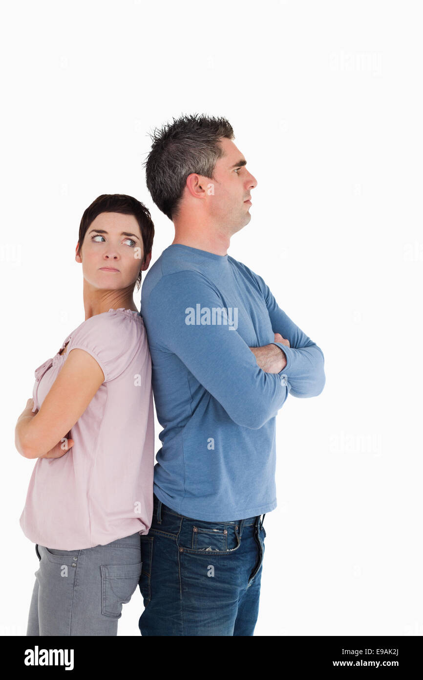 Couple after an argument Stock Photo - Alamy