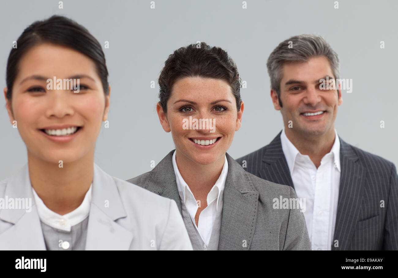 International Business team in a line Stock Photo - Alamy