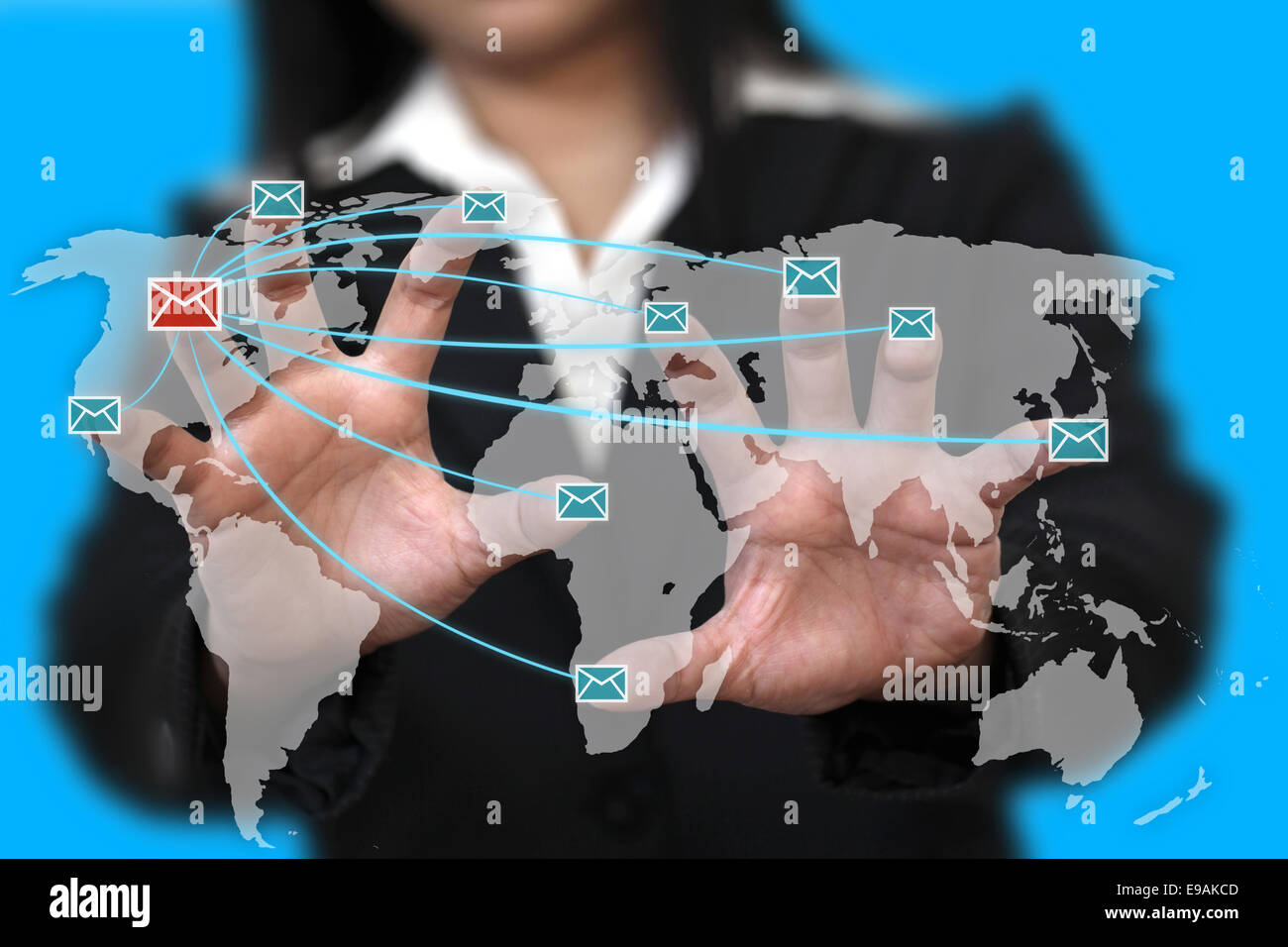 World mail connection Stock Photo - Alamy