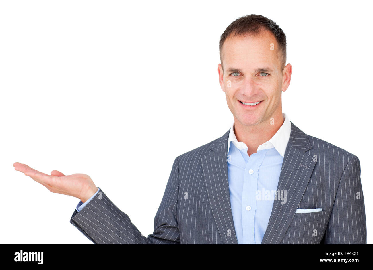 Middle aged businessman showing copyspace hi-res stock photography and ...