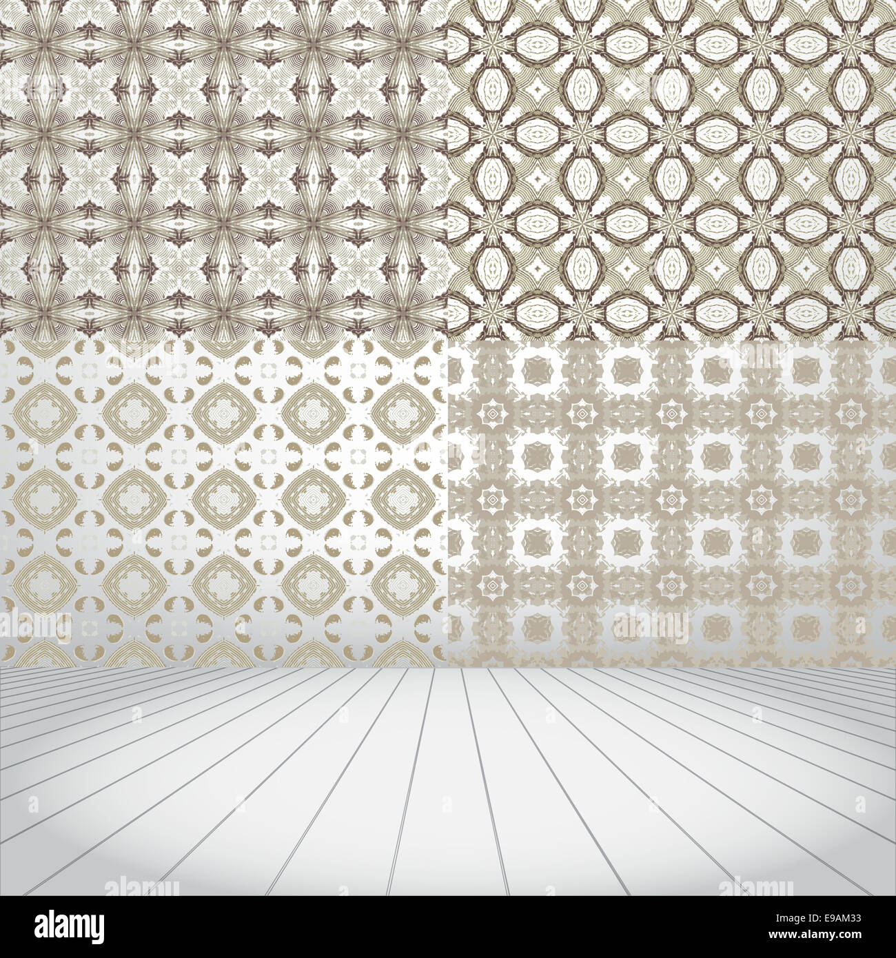 Room with set seamless and wooden floor Stock Photo - Alamy