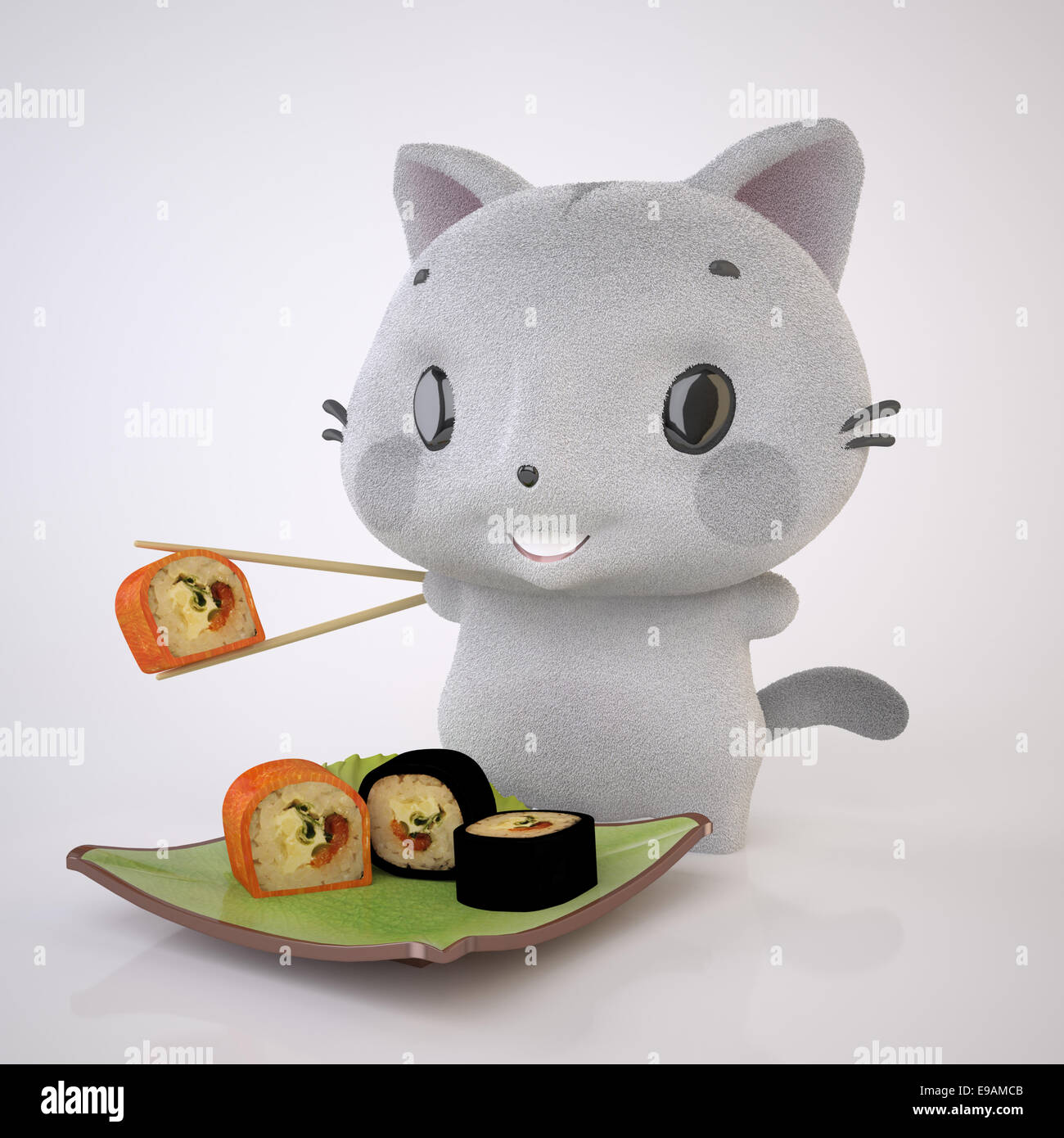 Kitten and Sushi Stock Photo - Alamy