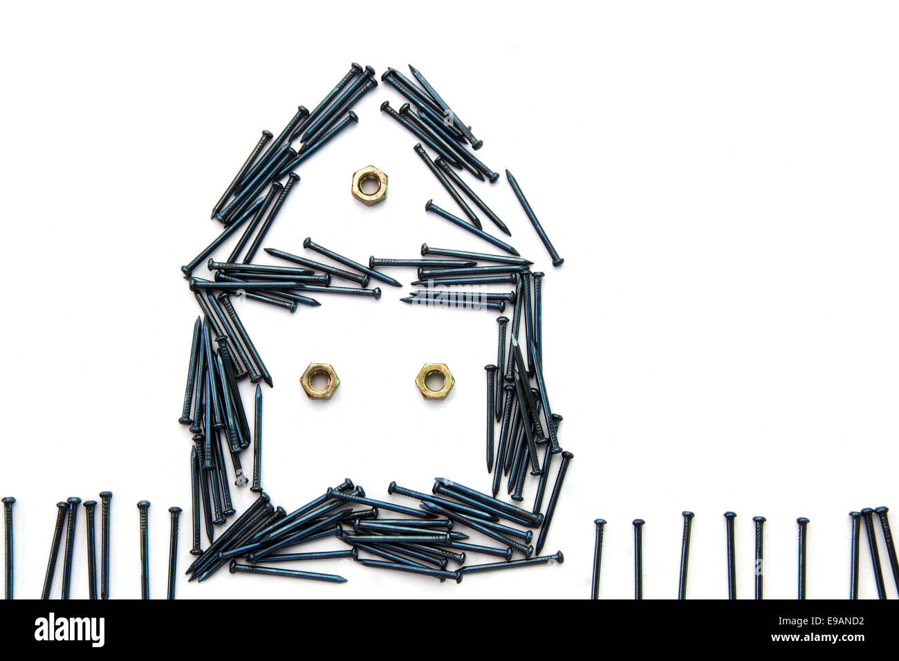 House from Nails Stock Photo - Alamy