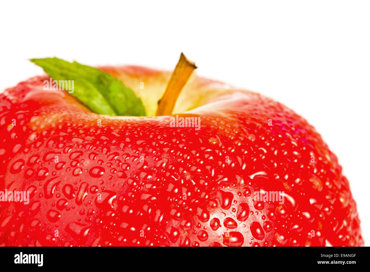 Top part of a red wet apple Stock Photo - Alamy