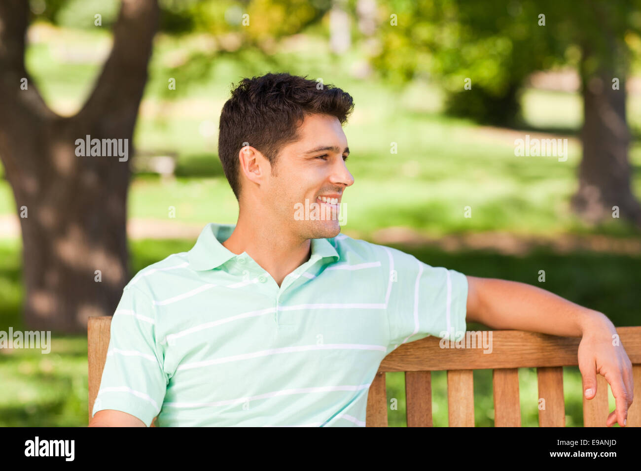 Man on the bench Stock Photo - Alamy