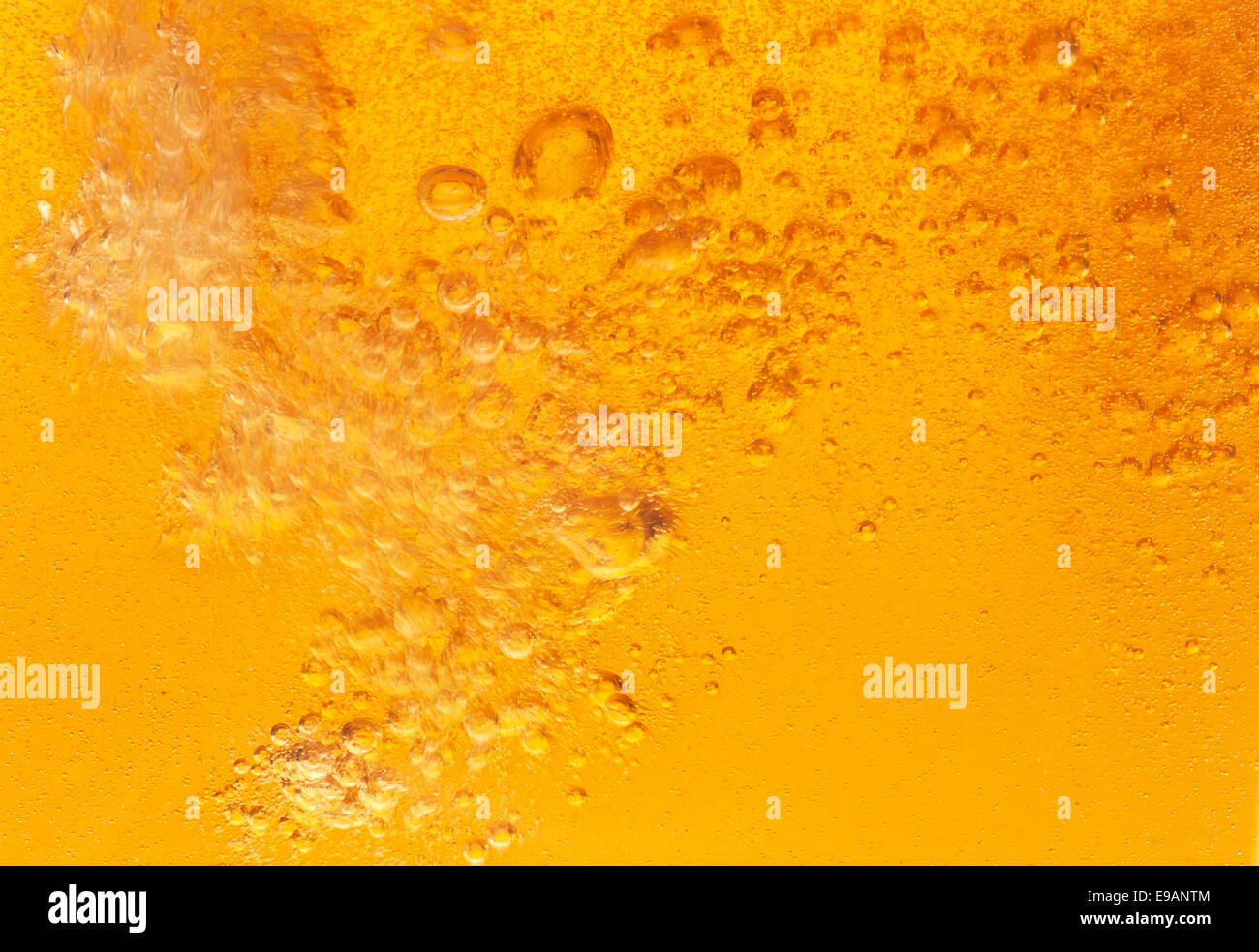 Close-up of golden bubbles in beer Stock Photo - Alamy