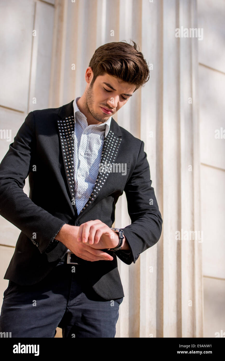 Man checking watch hi-res stock photography and images - Alamy