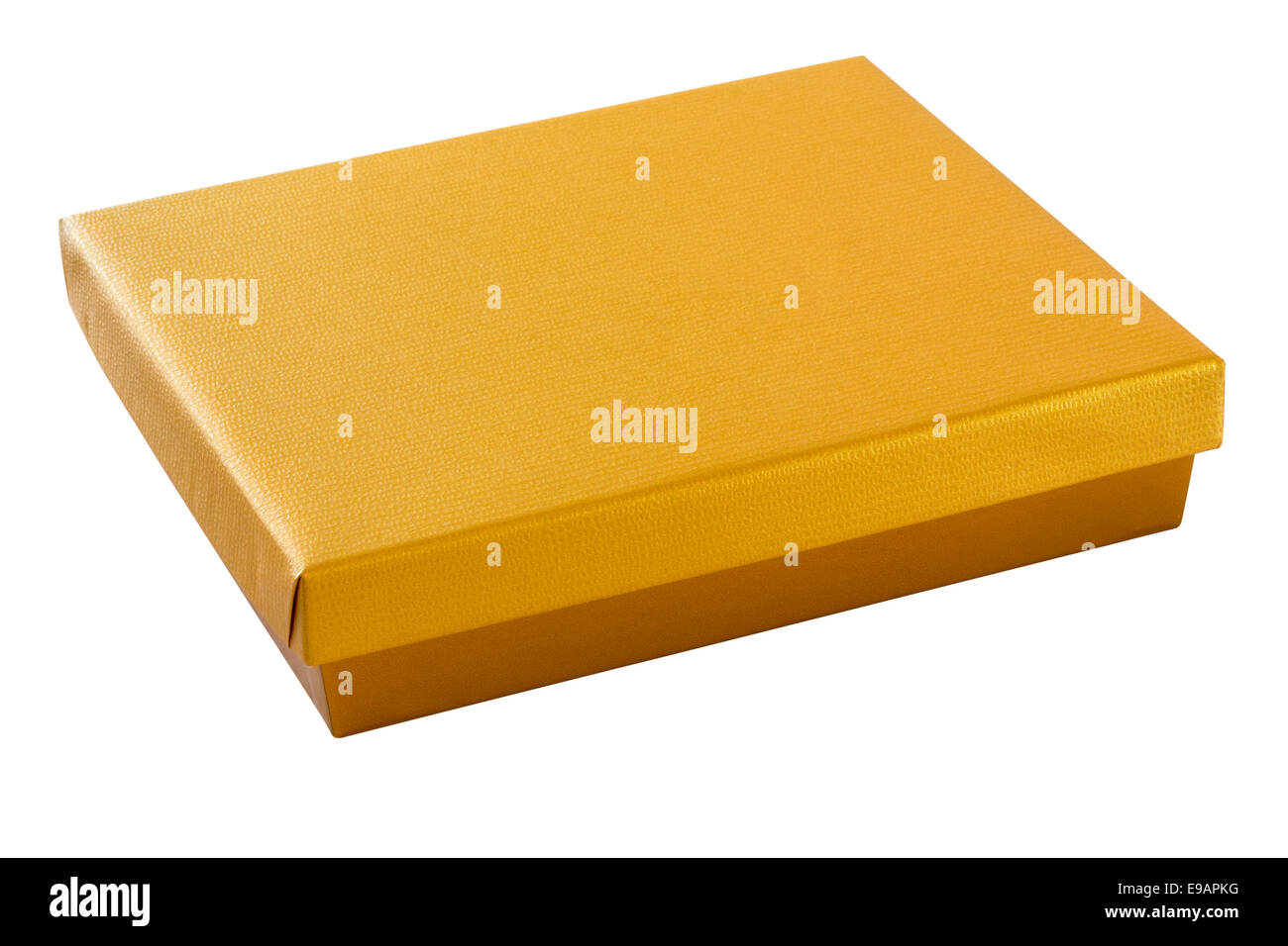 Gold color box with clipping path Stock Photo - Alamy