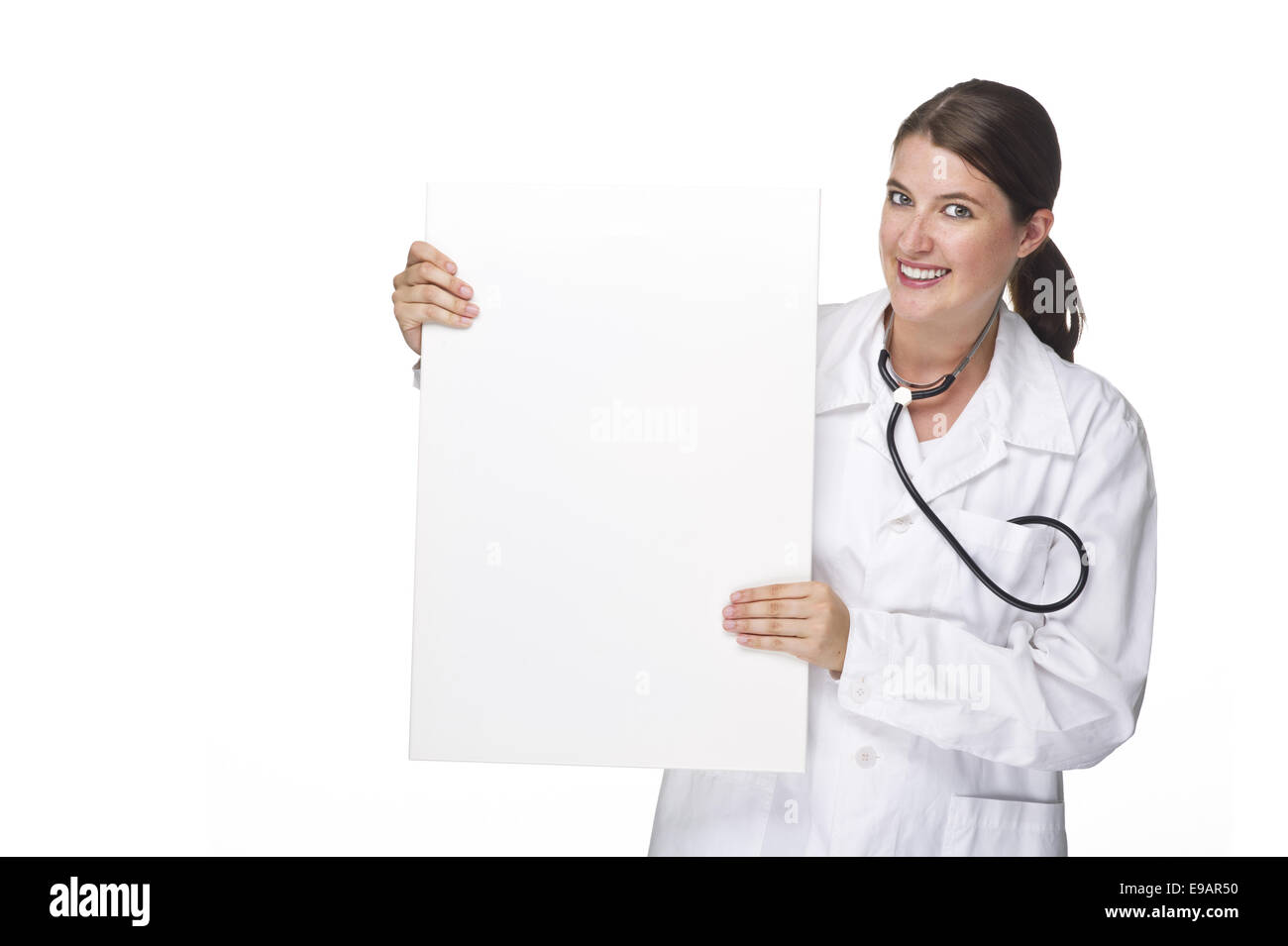 Doctor with billboard in hand Stock Photo - Alamy