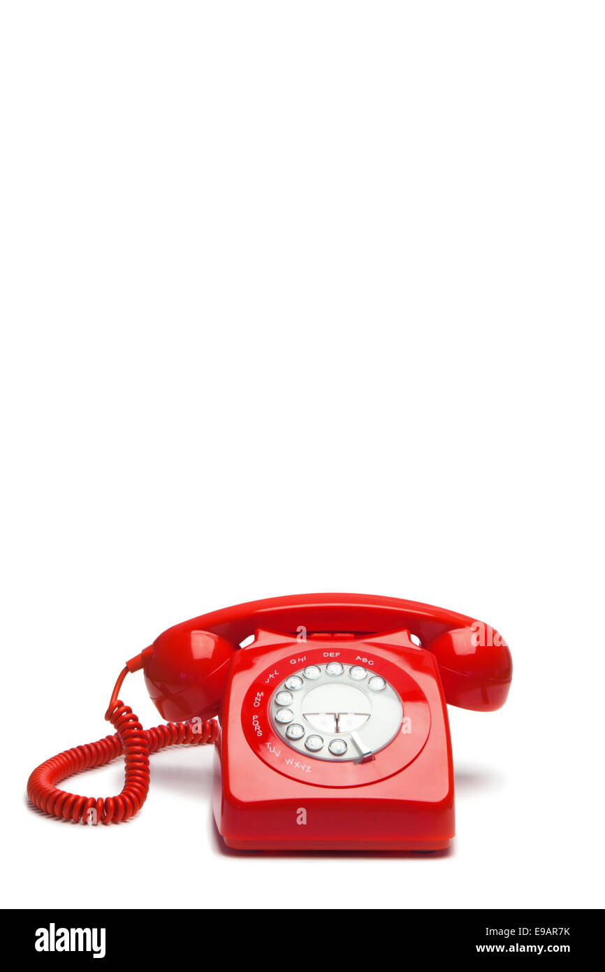 Antique red phone Stock Photo - Alamy