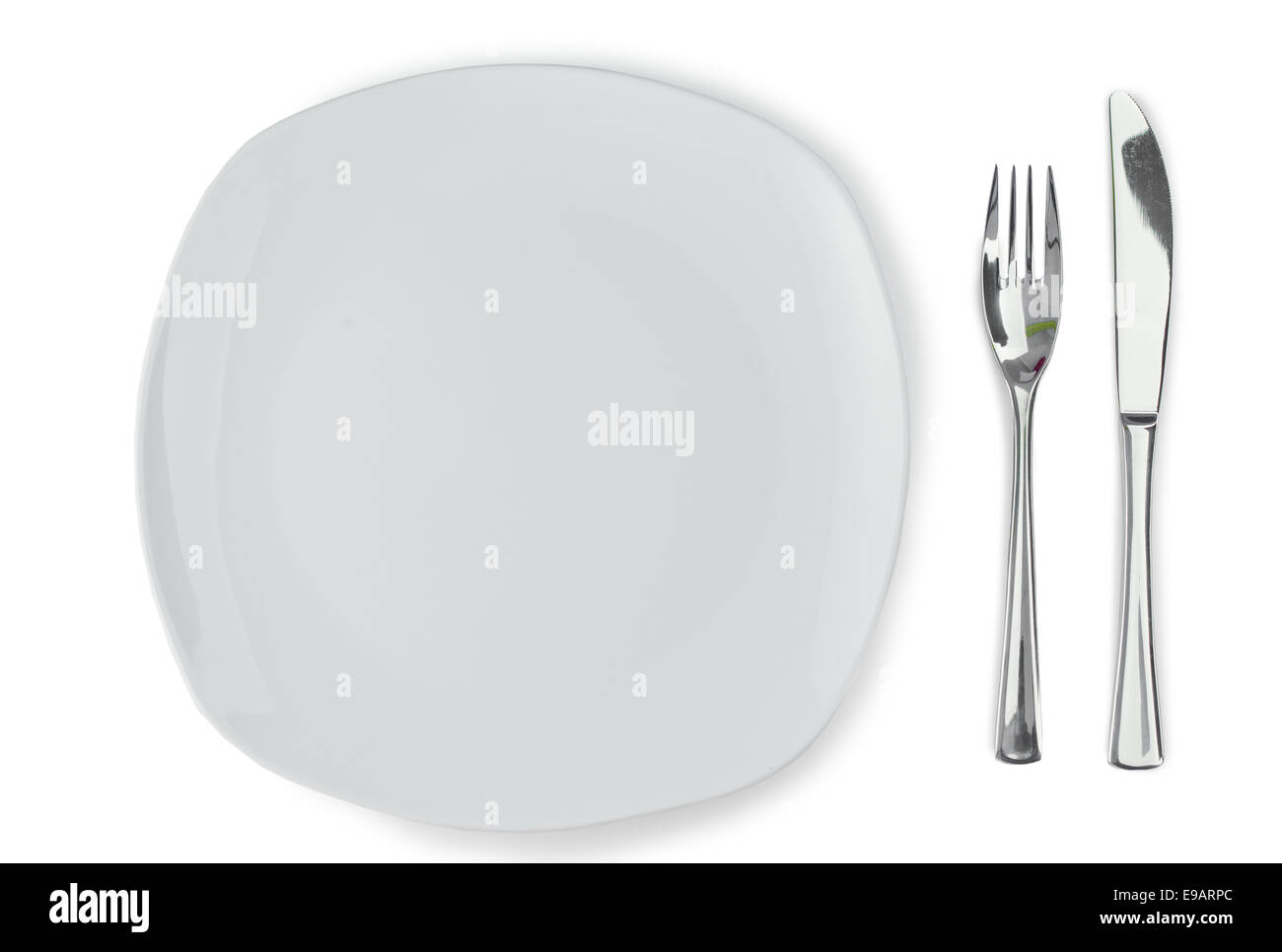 Plate and cultery Stock Photo - Alamy