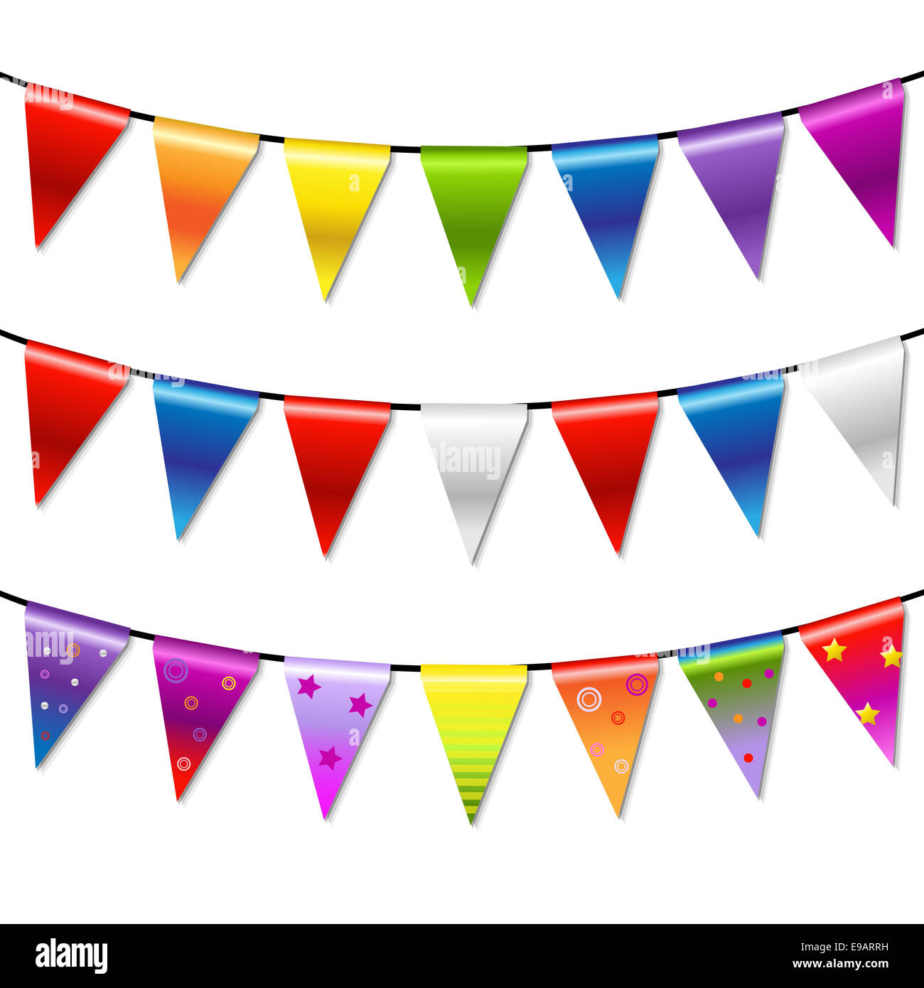 Rainbow Bunting Banner Garland Stock Photo - Alamy