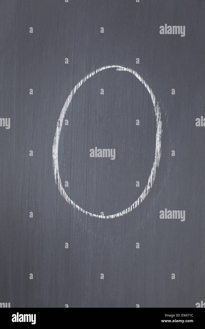 Blackboard with 0 written on it Stock Photo - Alamy