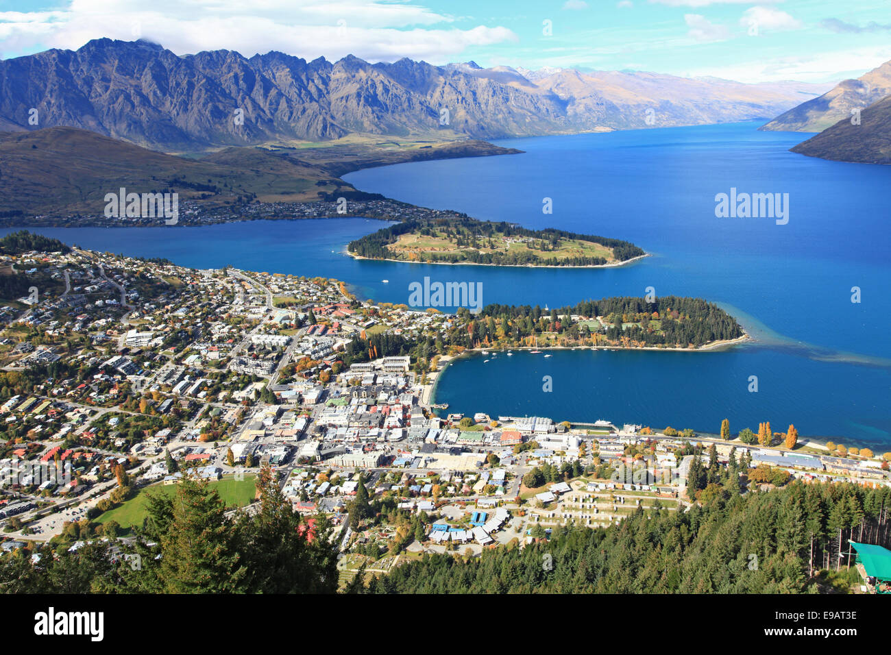 Queenstown cityscape from top Stock Photo - Alamy