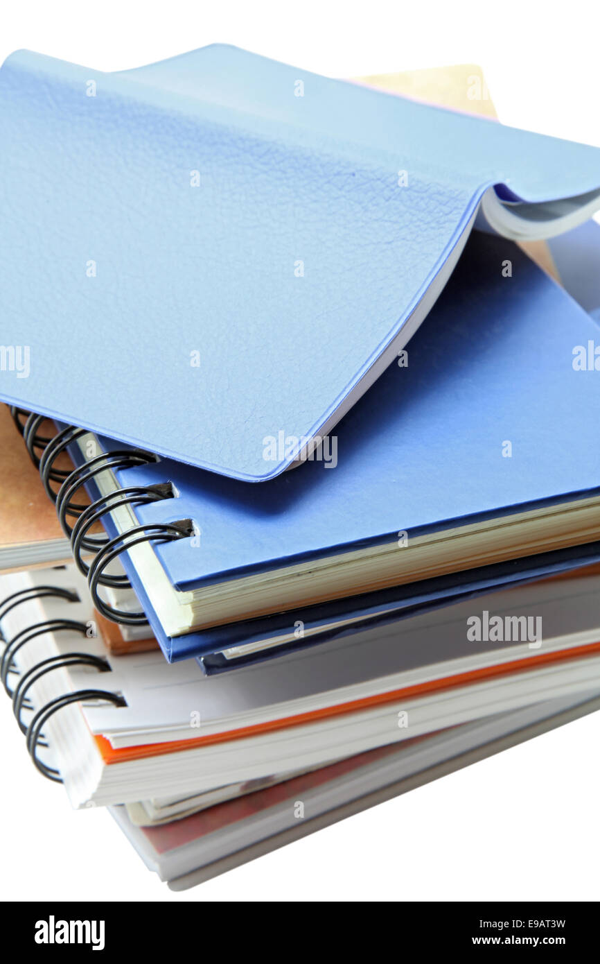 stack of blue leather books Stock Photo - Alamy