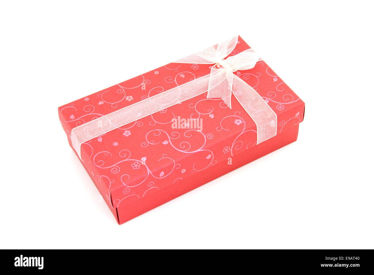 perspective of isolated red holiday gift box Stock Photo - Alamy