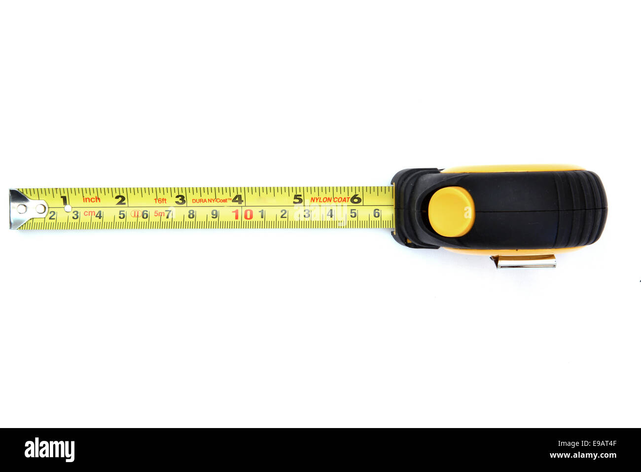 measuring tape on white from top Stock Photo - Alamy