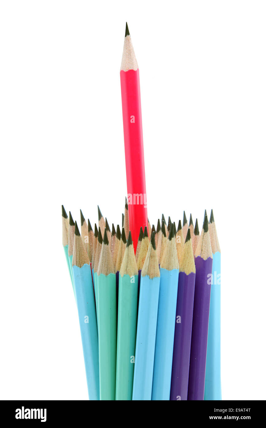 red Pencil, Leader Concept Stock Photo - Alamy