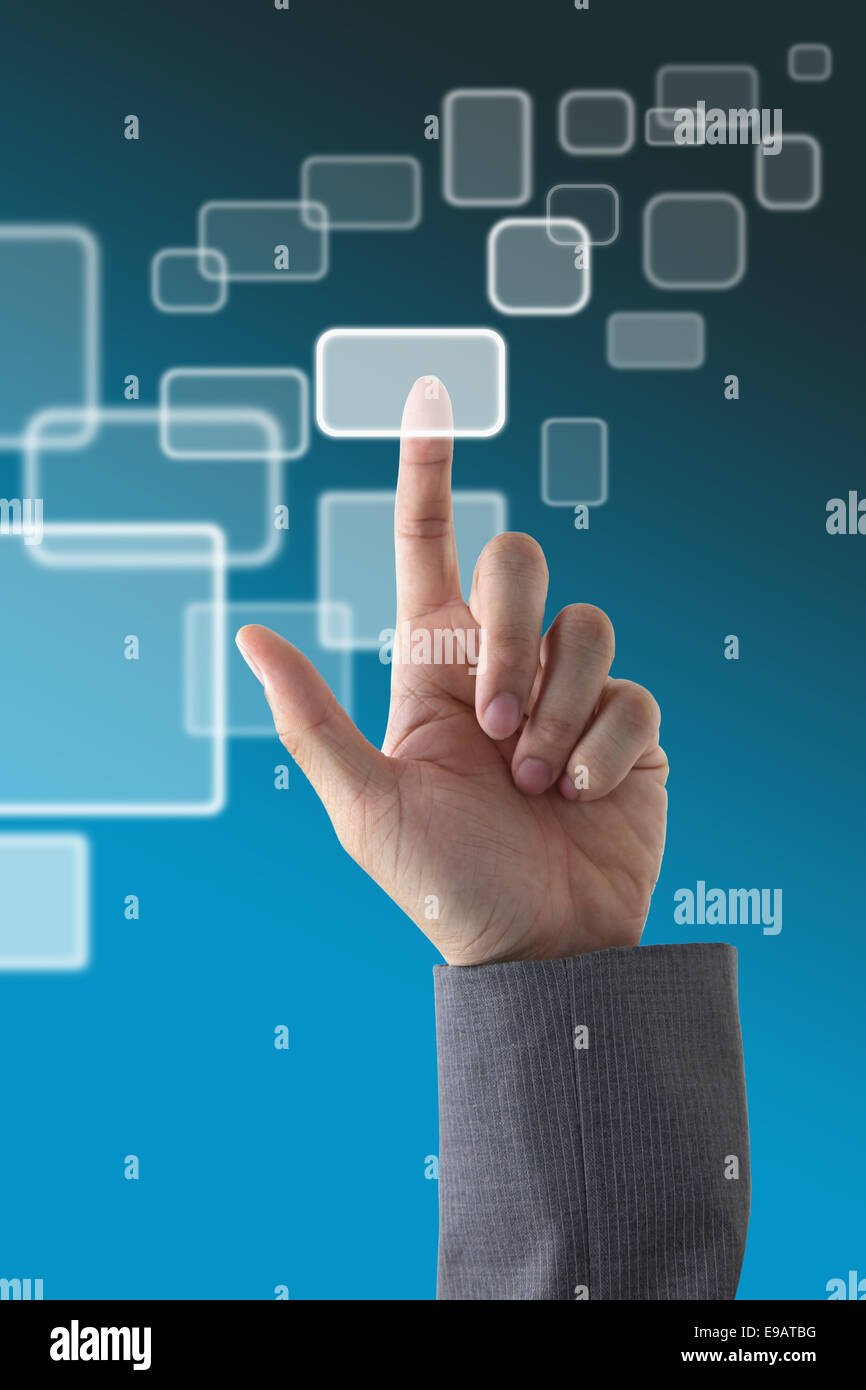 hand pushing button Stock Photo - Alamy