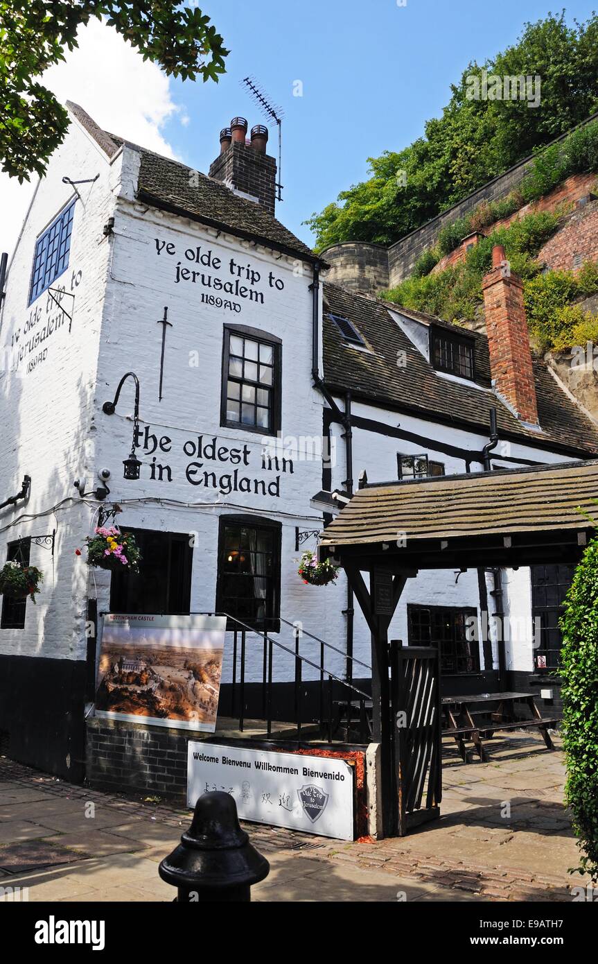 Ye Olde Trip to Jerusalem Inn situated at the foot of Castle Rock ...