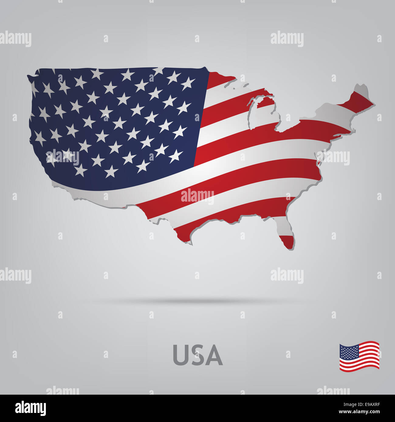 Flag usa world map 3d hi-res stock photography and images - Alamy