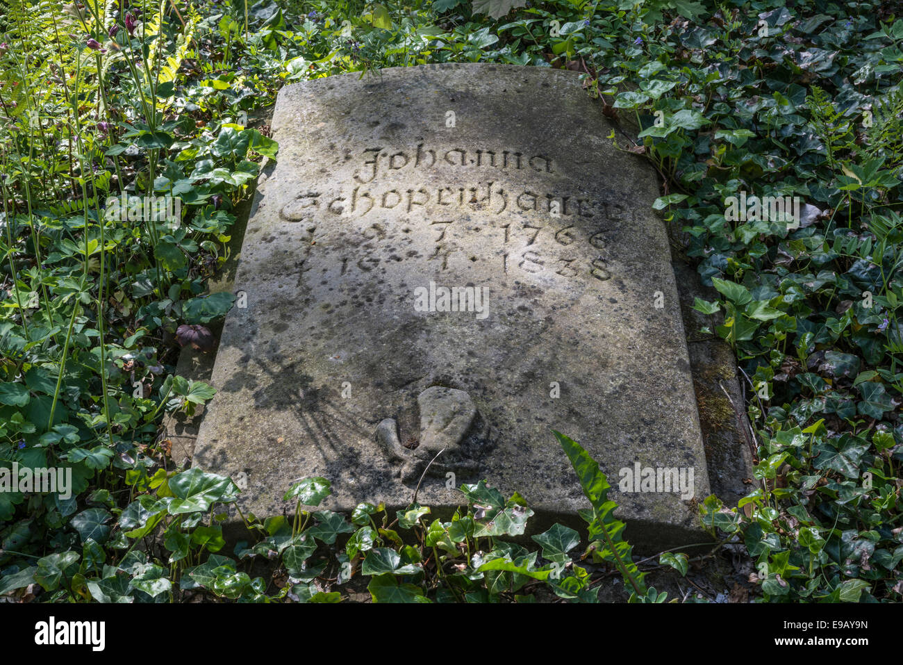 Grave stone for Johanna Schopenhauer, author and mother of the ...