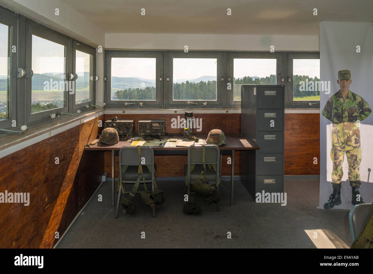 Former intra-German border, in the American observation tower, Point ...