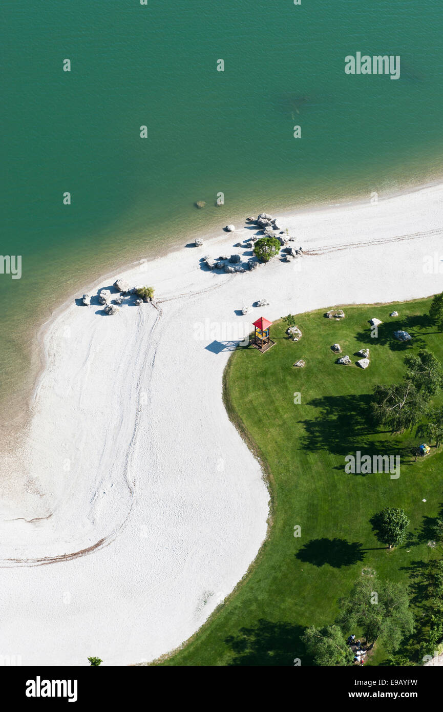 Aerial view, Lake Molveno mountain lake, Molveno, Trentino, Italy Stock ...