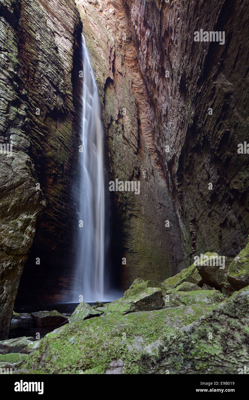 Waterfall of Cachoeira da Fumacinha, Chapada Diamantina, State of Bahia ...