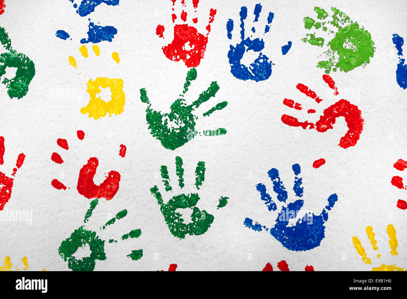 Colorful hand prints Stock Photo - Alamy