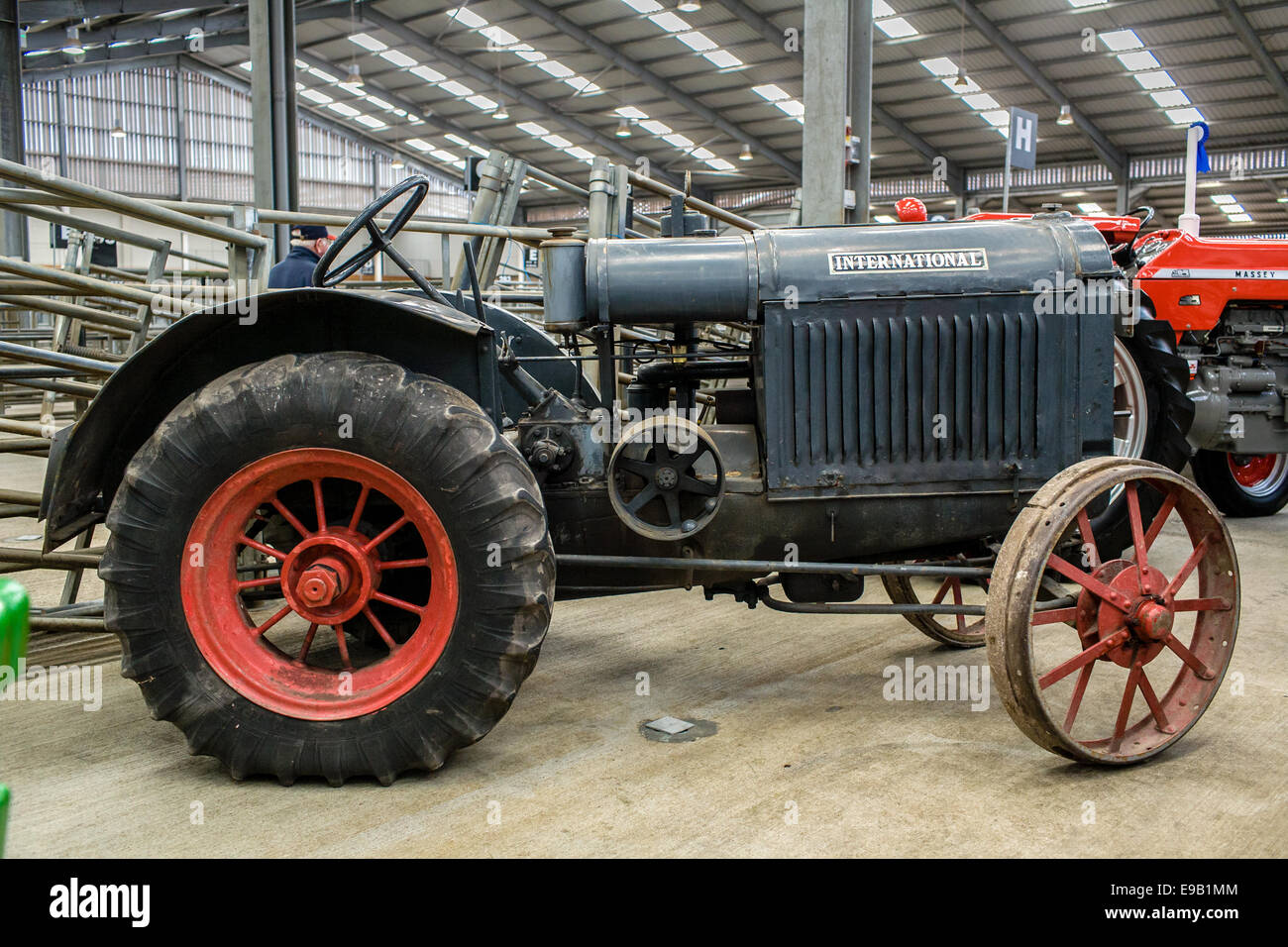 Restored Green International Vintage tractor Stock Photo - Alamy