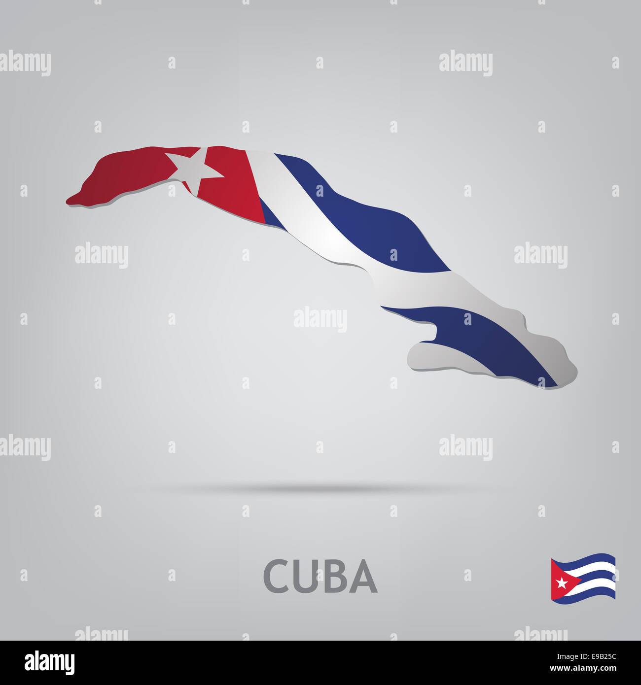 Flag map illustration cuba hi-res stock photography and images - Alamy