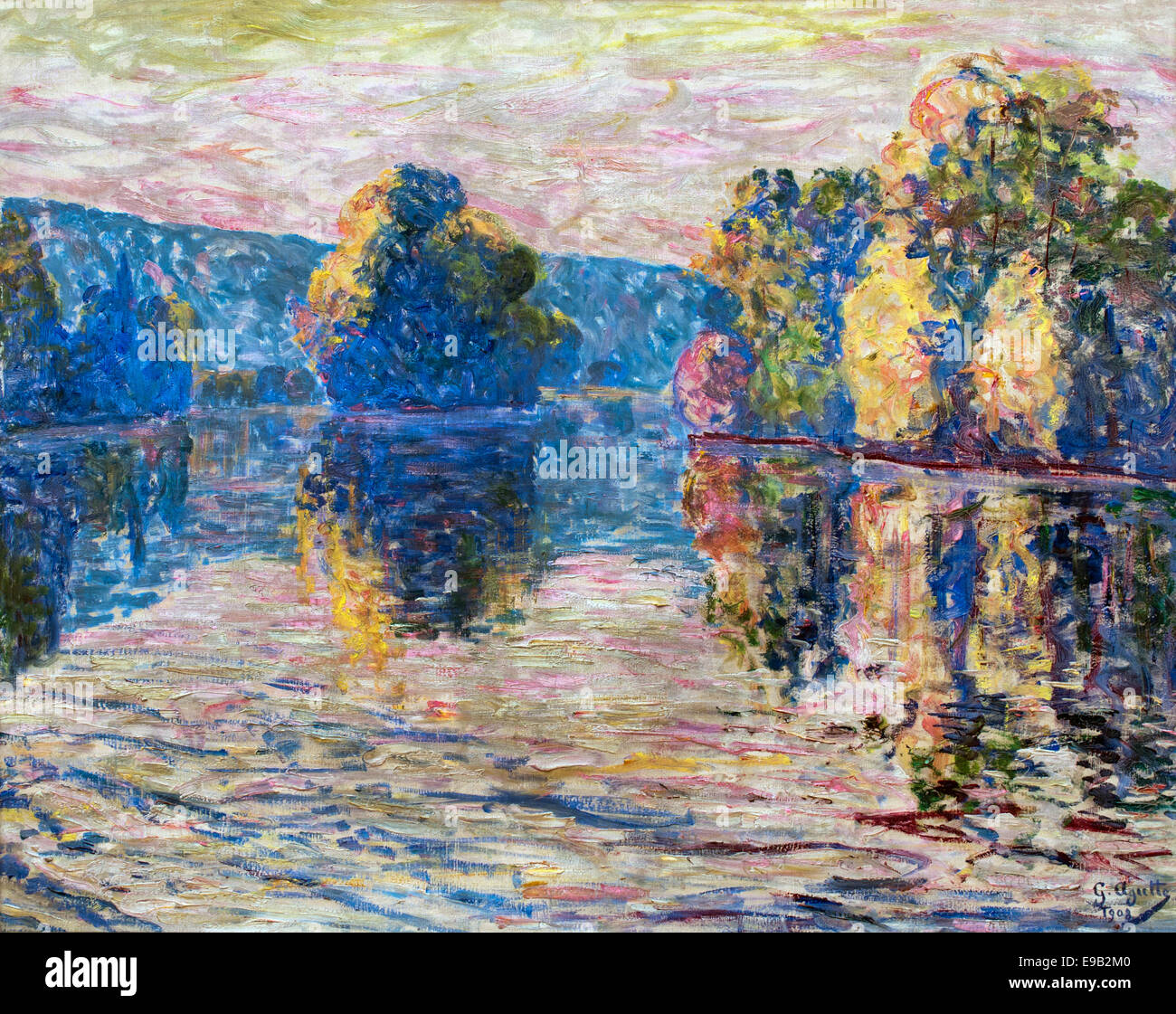 Vue de Bonnieres - View Bonnieres 1908 by Georgette Agutte 1867-1922 ...