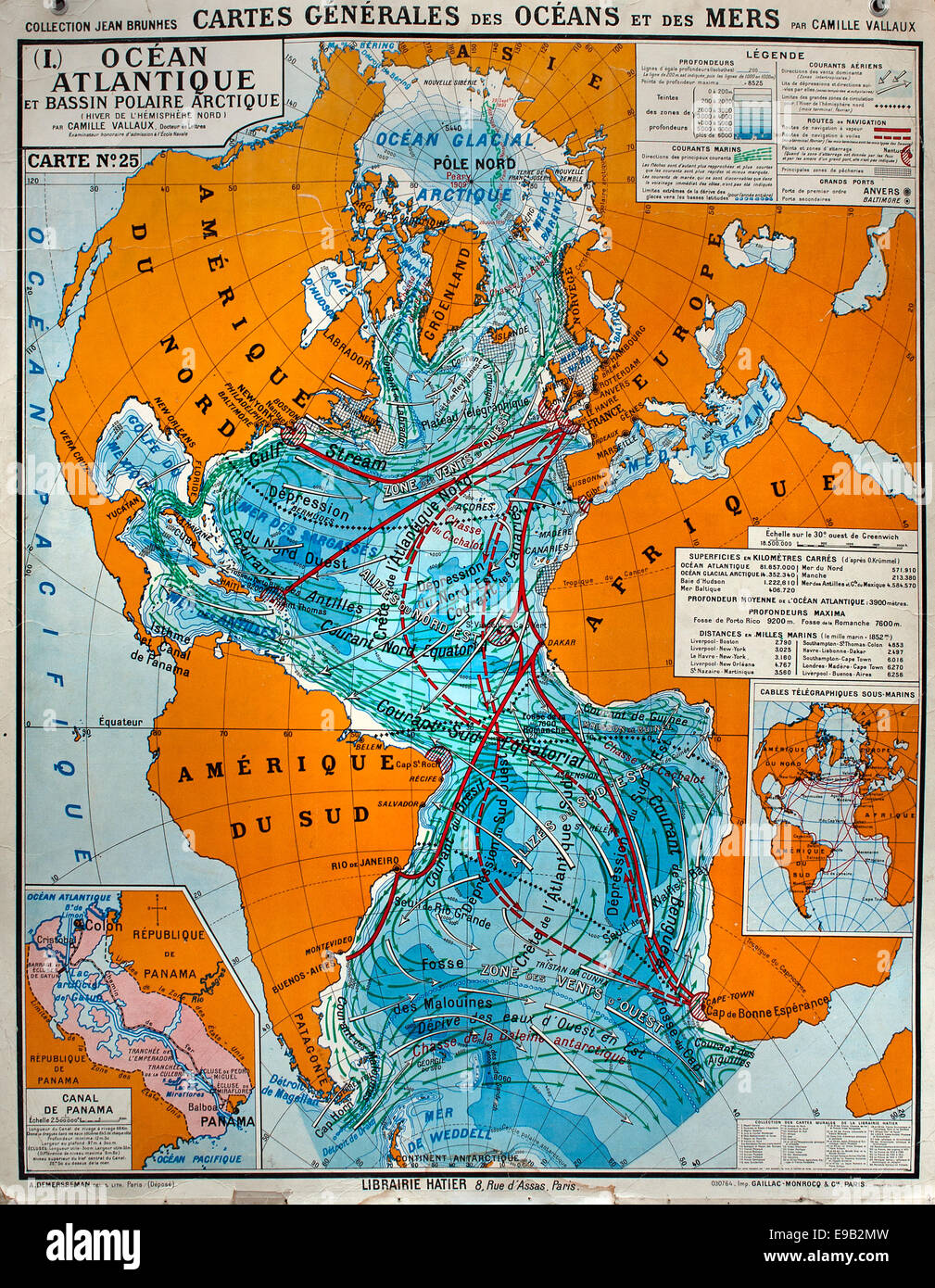 Old school world wall map French cartography Stock Photo - Alamy