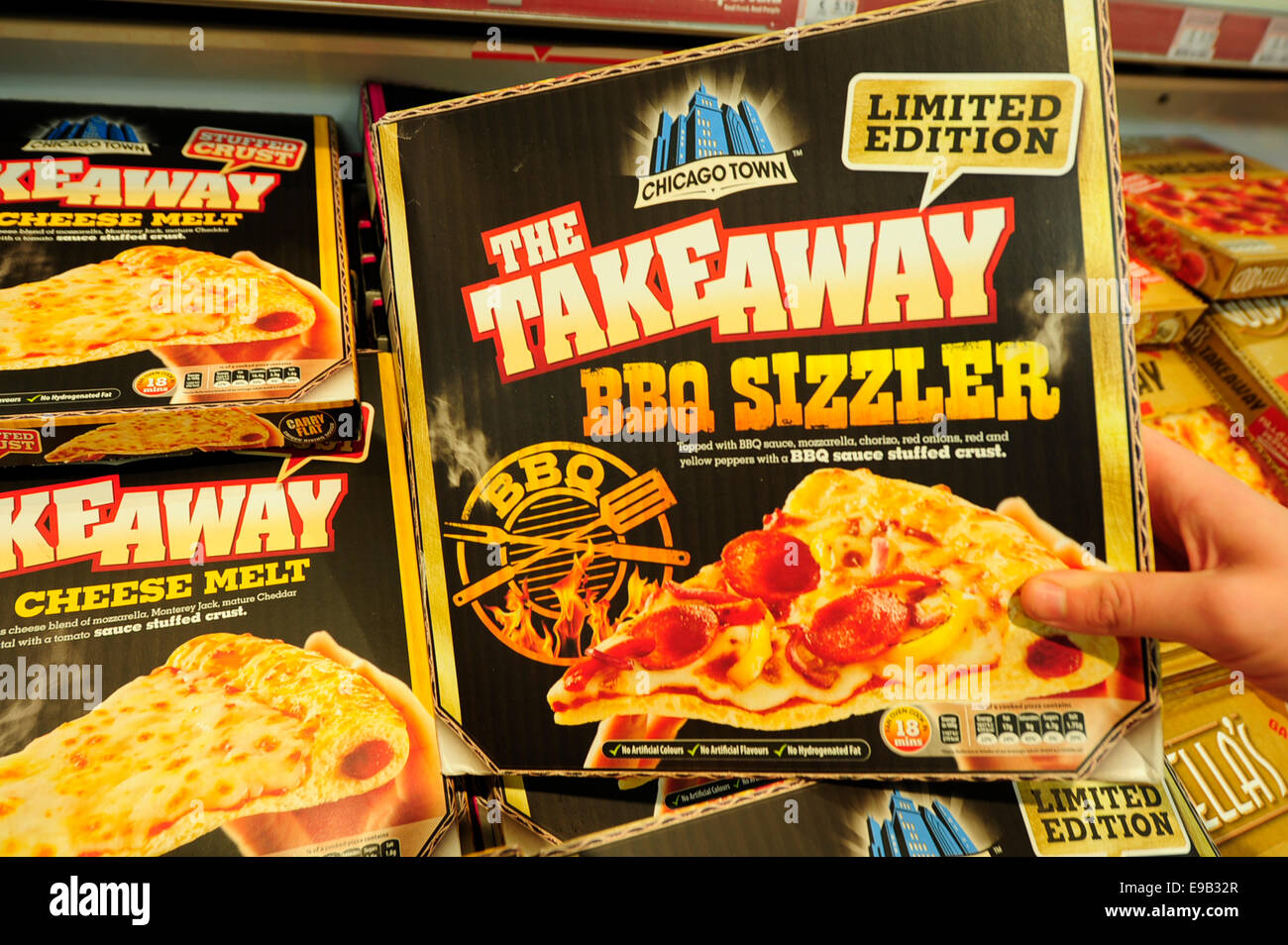 Chicago Town The Takeaway BBQ Sizzler pizza been taken from the freezer ...