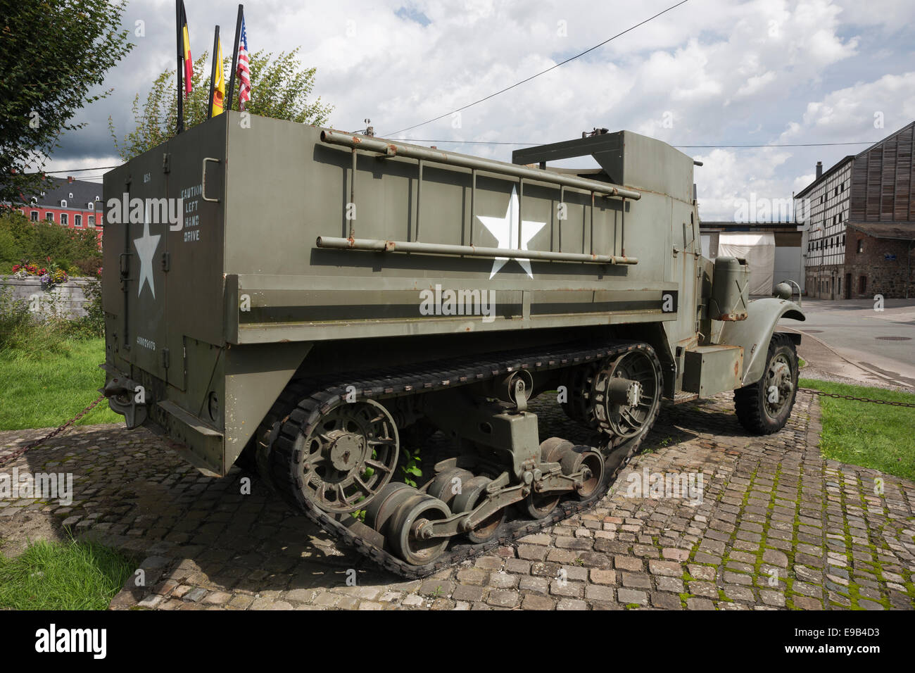 Rear view of the M3 Half-track in Stavelot Stock Photo - Alamy