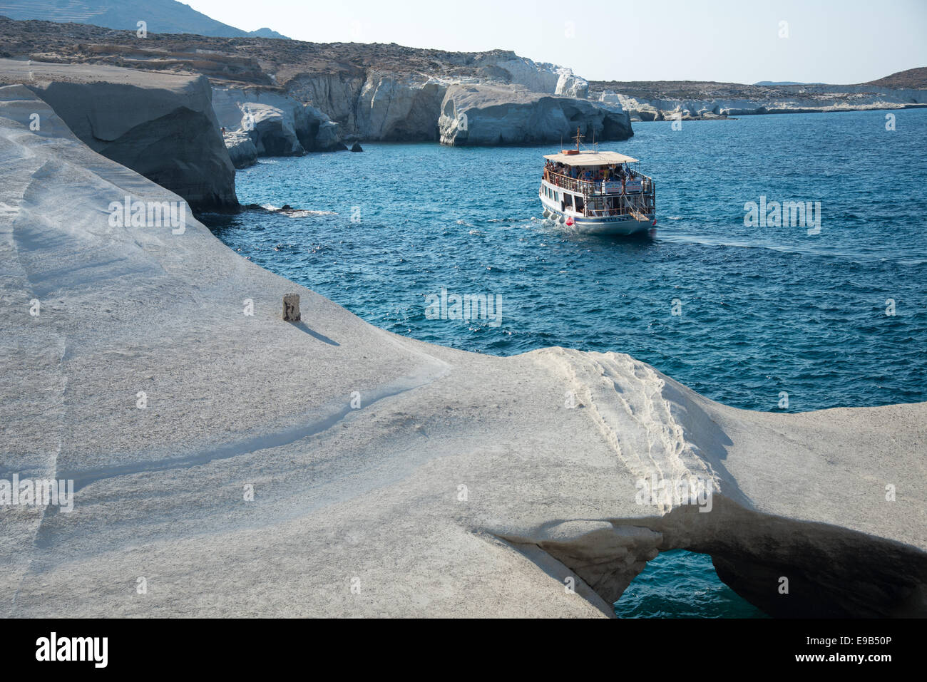 famous sandstone sculptures at sarakiniko beach at milos in greece ...