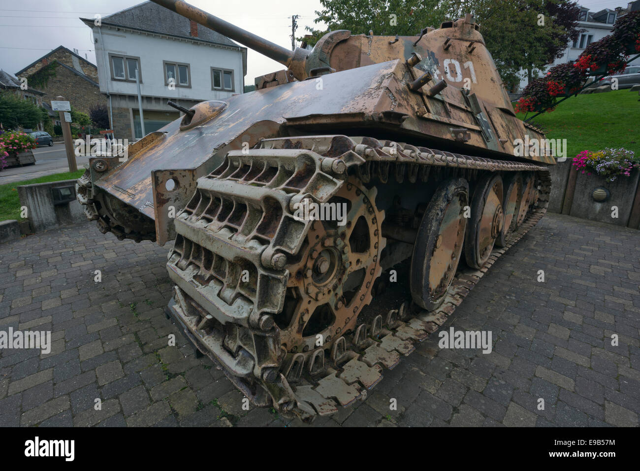 Panther mk5 tank in Houffalize seen from a low viewpoint Stock Photo ...