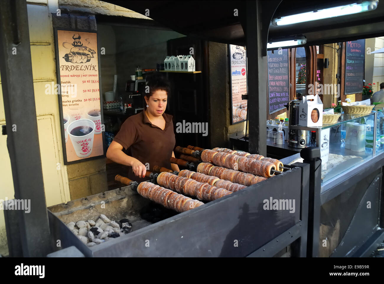 Prague, seller of Trdlo. Trdlo or Trdelník (originally called ...