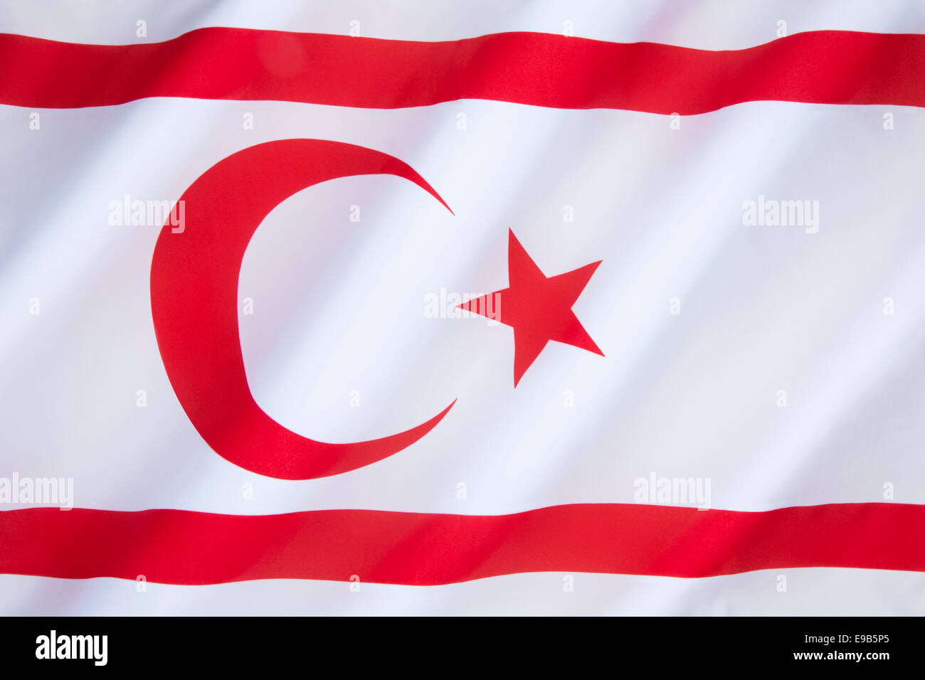 The flag of the Turkish Republic of Northern Cyprus - TRNC Stock Photo ...