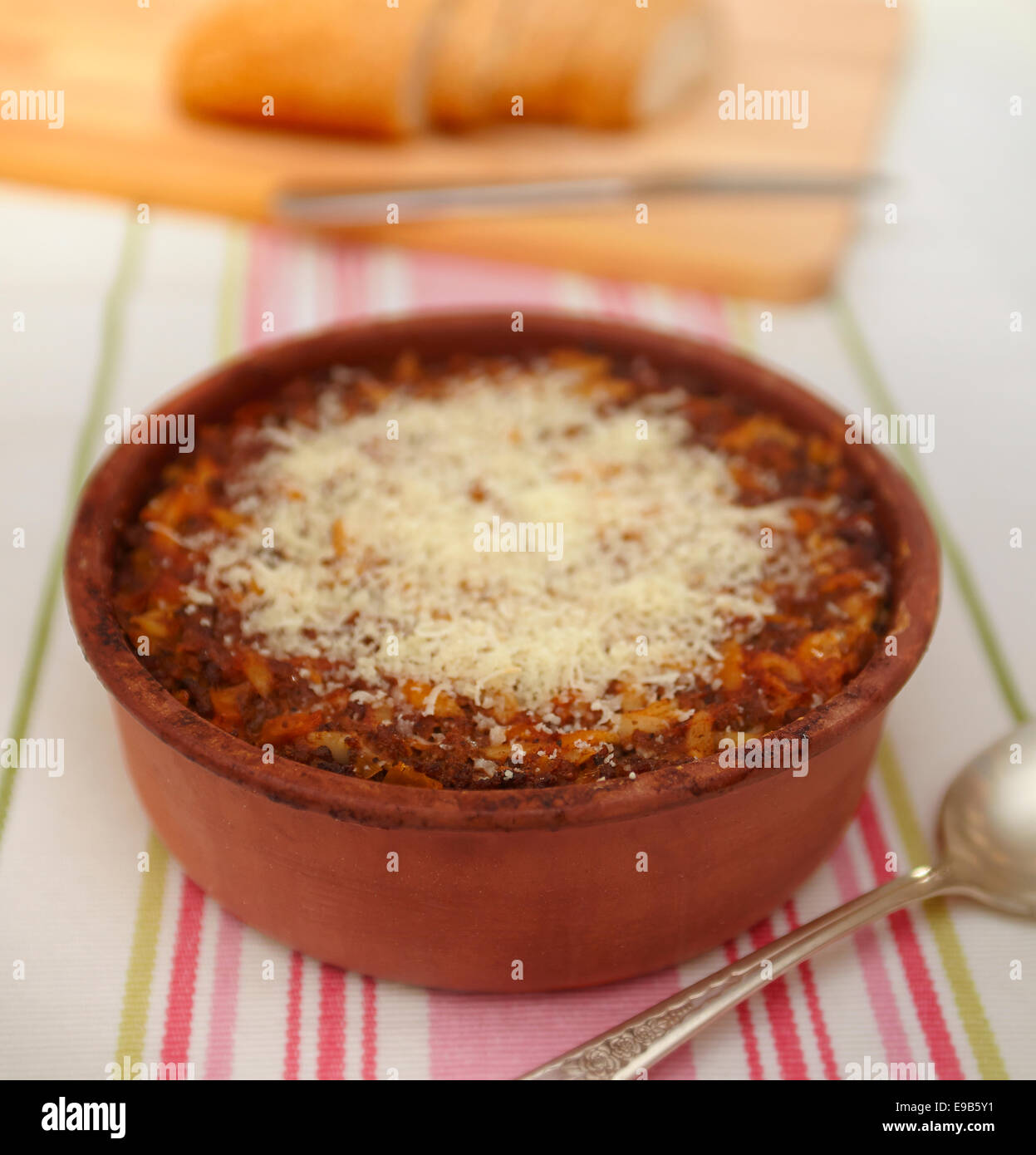Youvetsi with kefalotiri Stock Photo - Alamy