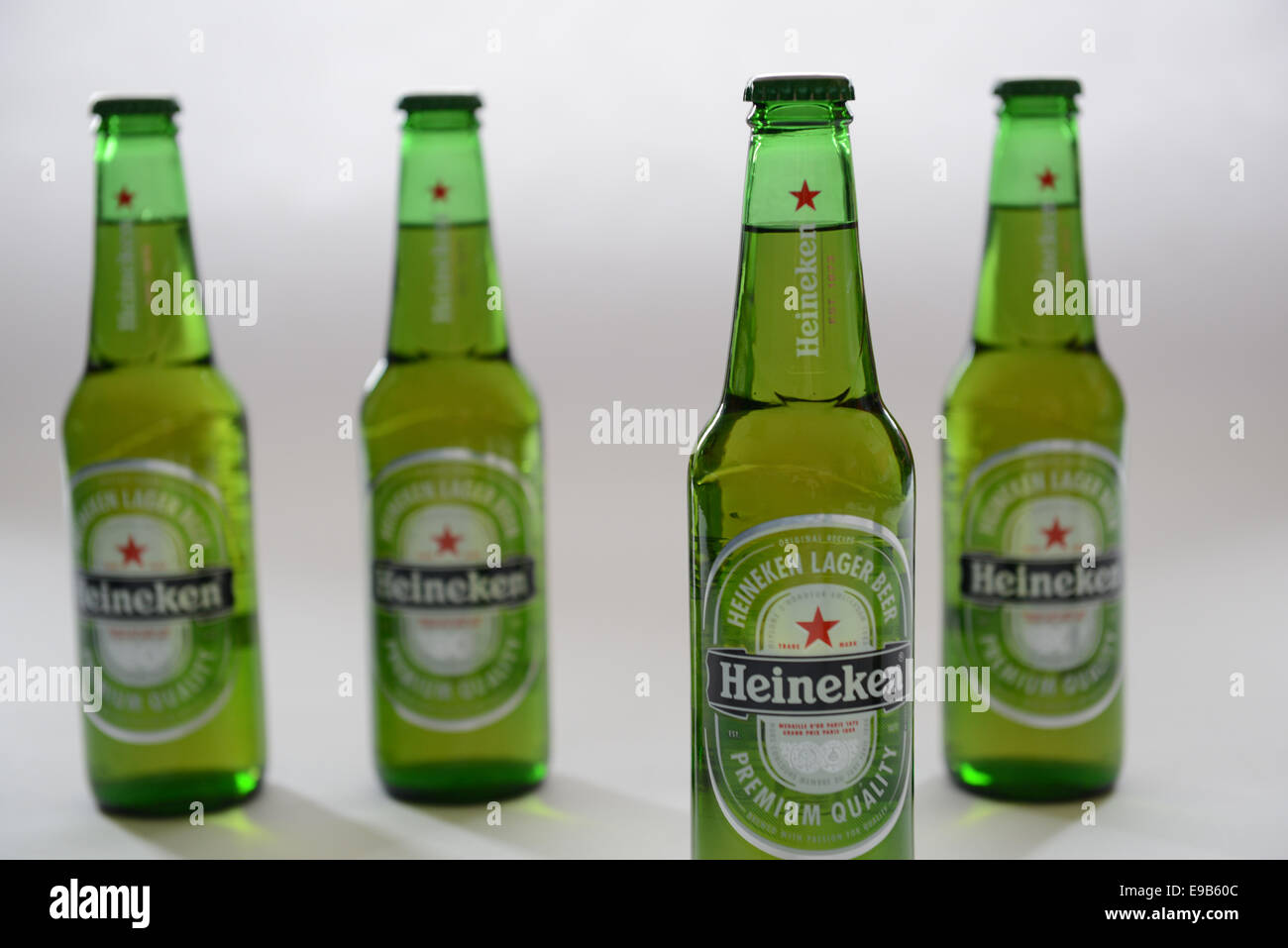 Heineken Bottles with a white background Stock Photo - Alamy