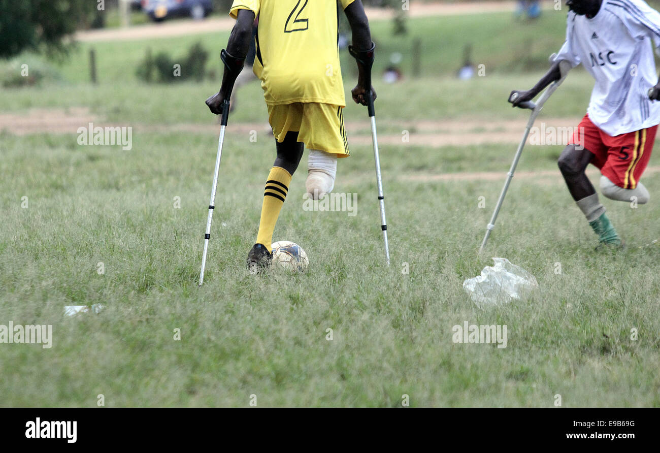 Kampala, Uganda. October 23rd, 2014. Ugandan amputees and disabled ...