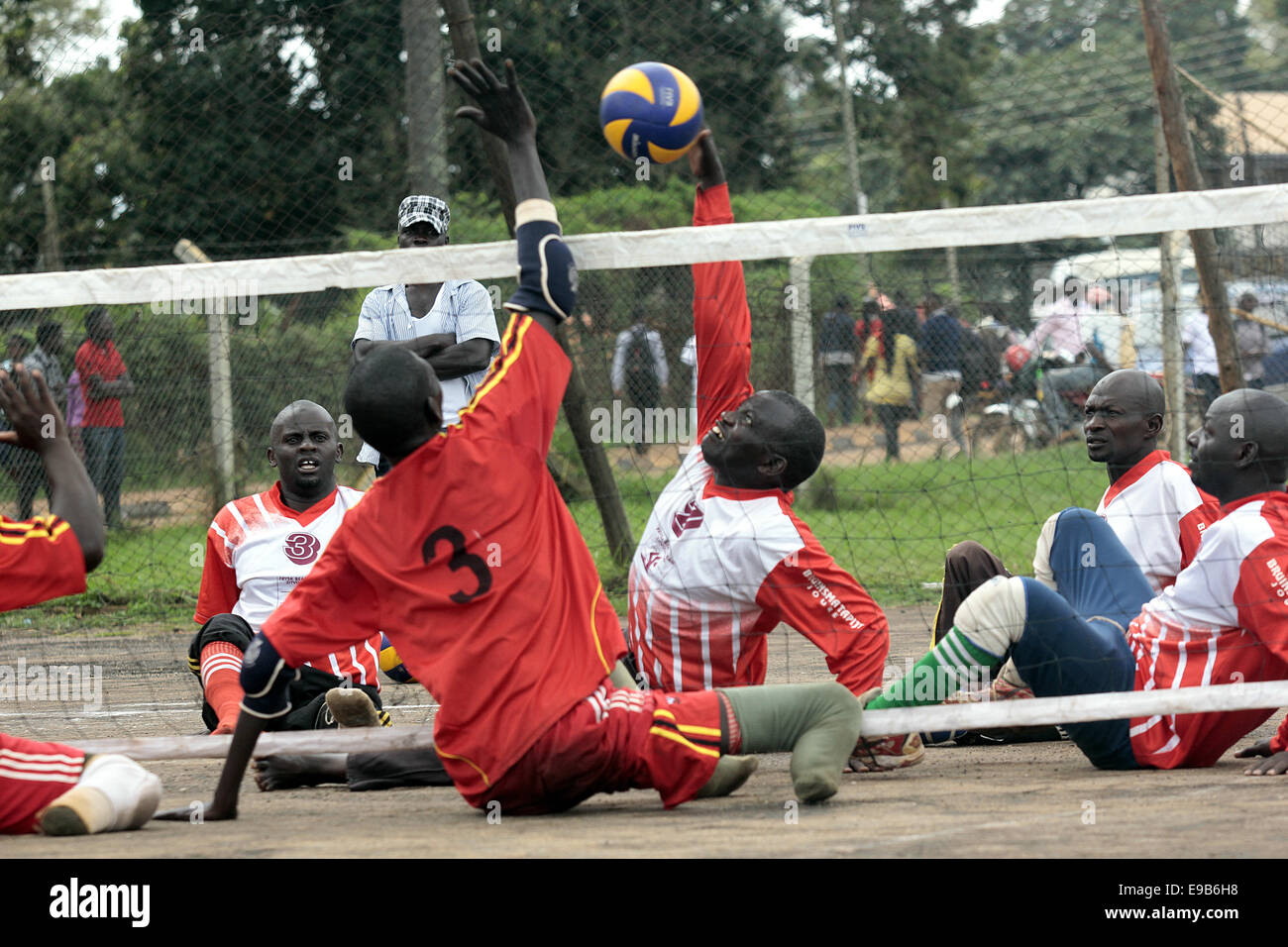 Kampala, Uganda. 23rd October, 2014. Disabled people take time to play ...