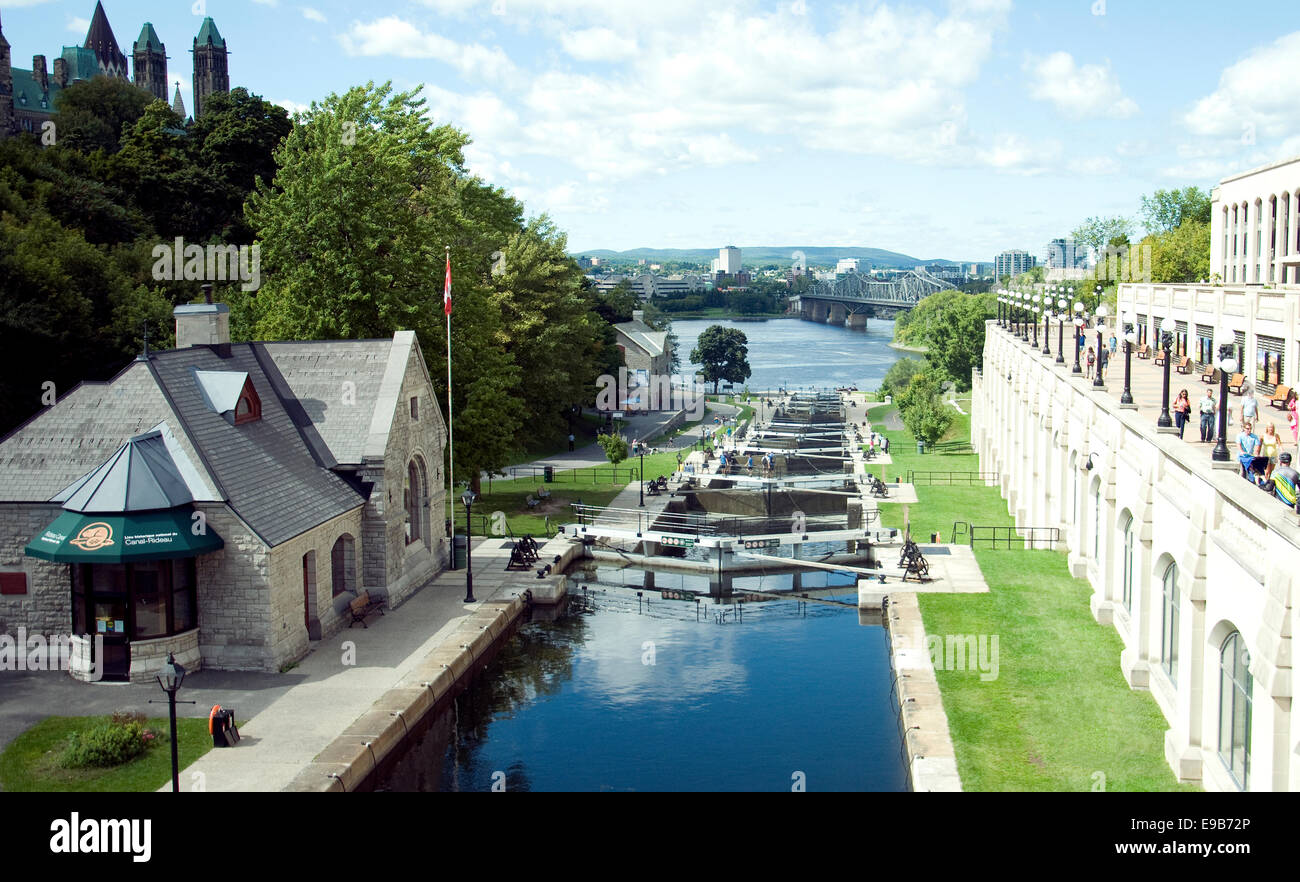 In Ottawa a complex system of locks defines the place where the ...