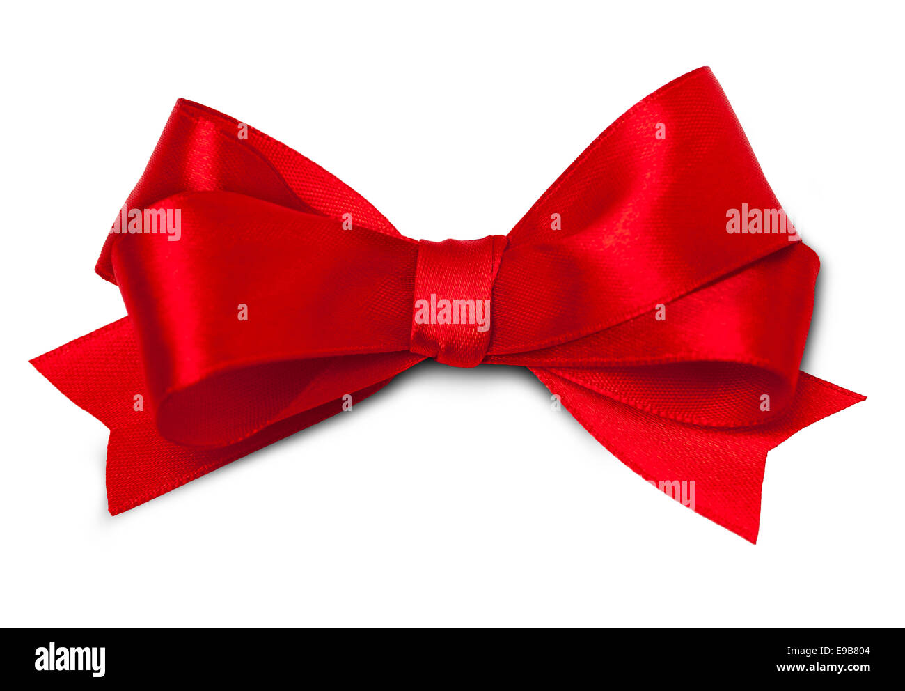 Shiny red satin ribbon on white background Stock Photo - Alamy
