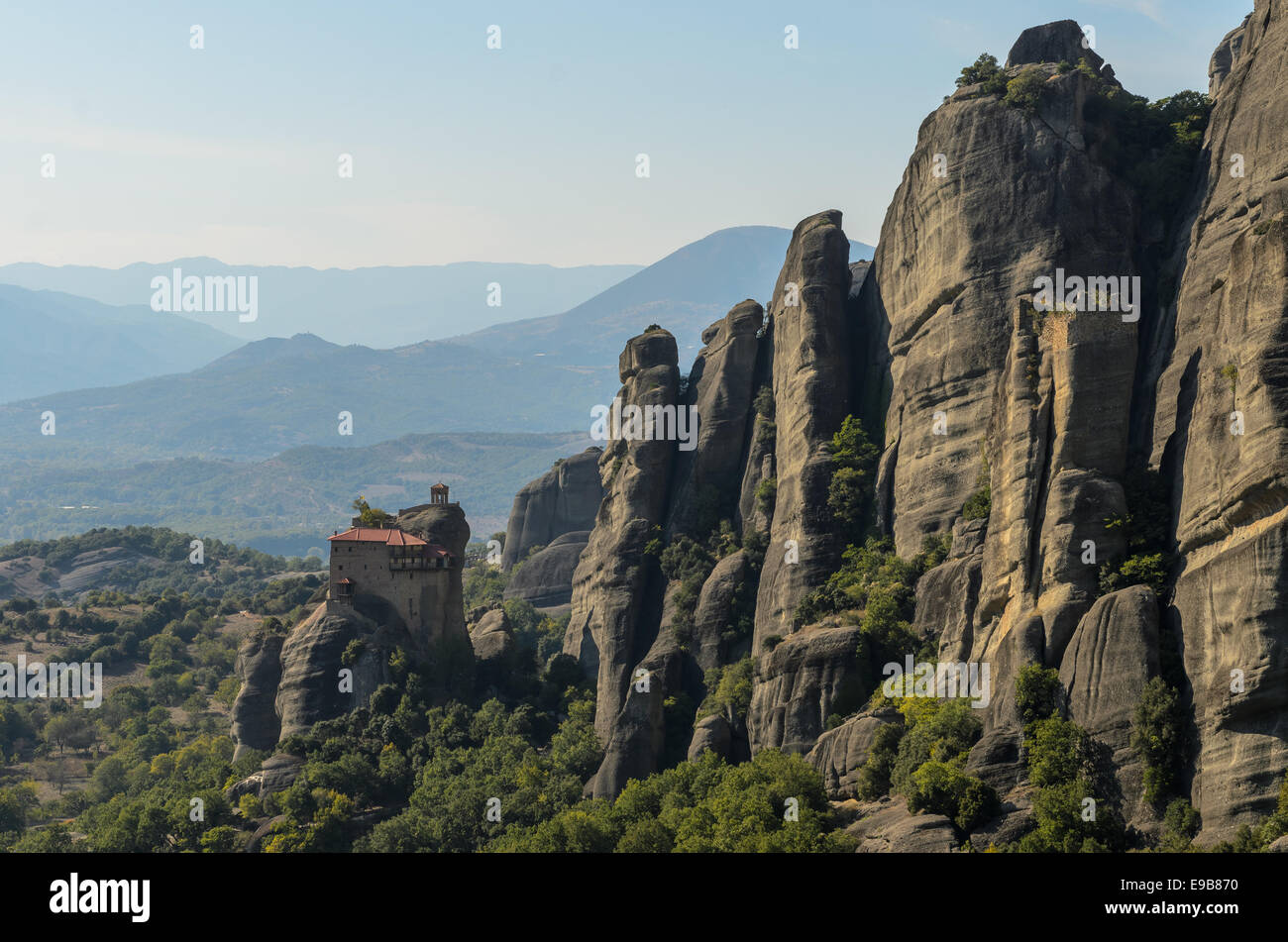 The Holy Monastery of St Nicholas Anapafsas in Meteora, Greece Stock ...