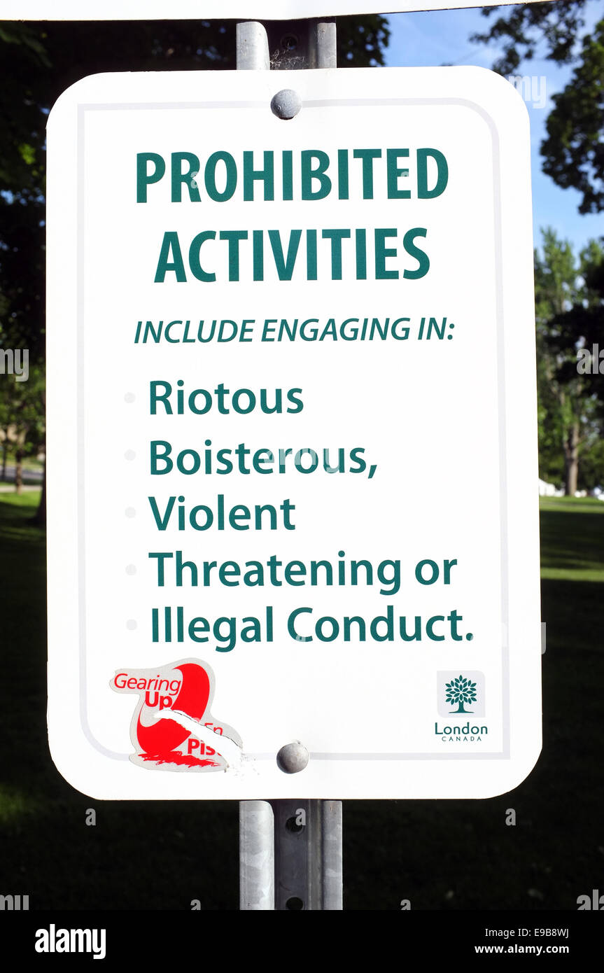 Prohibited Activities Sign High Resolution Stock Photography and Images ...