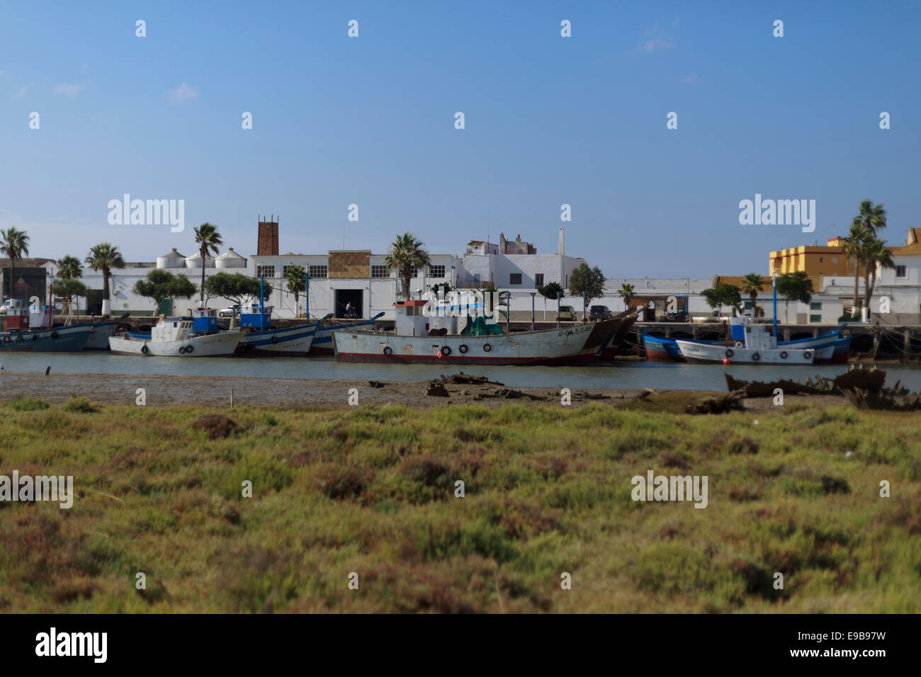 A general view of the Spain Andalusia Barbate old harbor. This photo ...