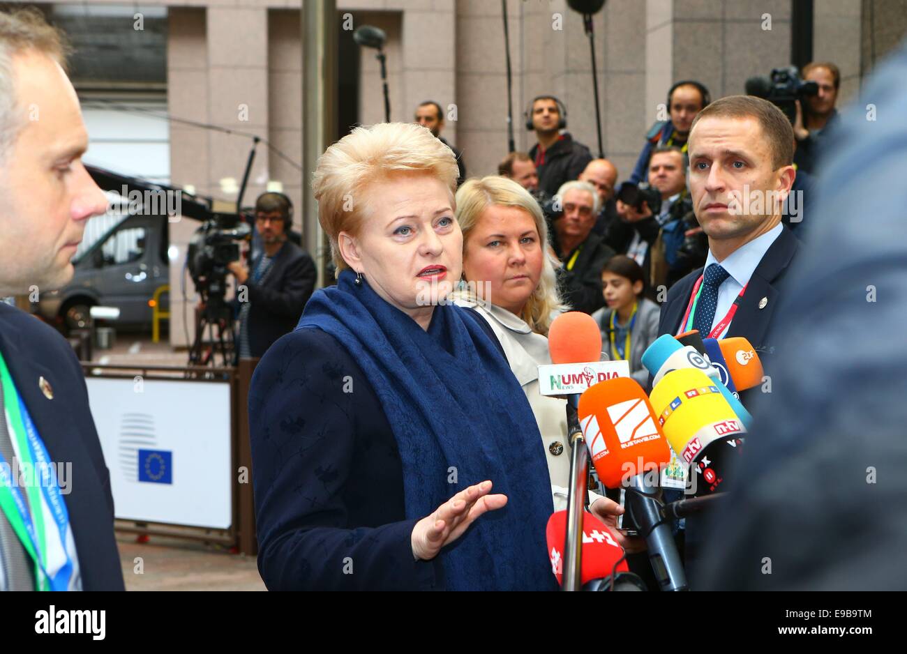 Brussels, Belgium. 23rd Oct, 2014. Lithuanian President Dalia ...